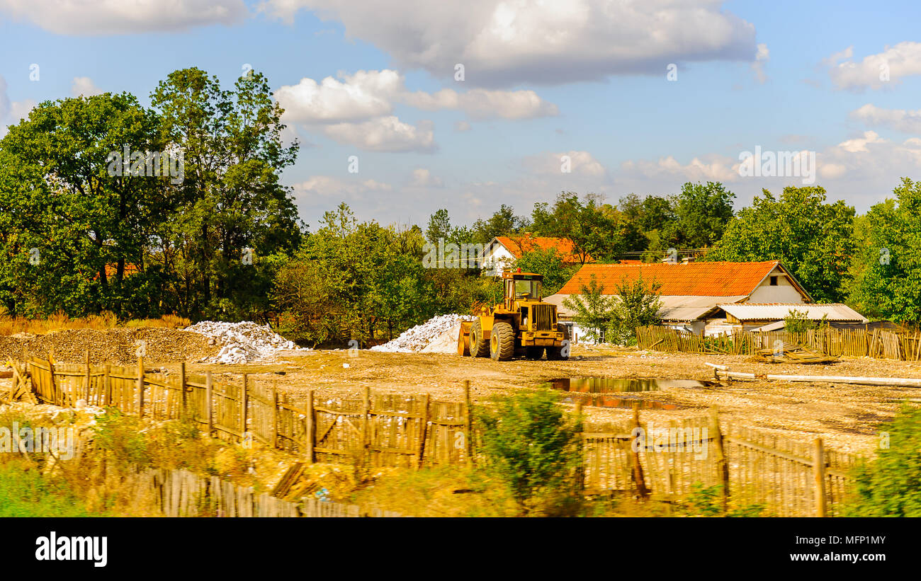 Landscape of the Serbian village Stock Photo - Alamy