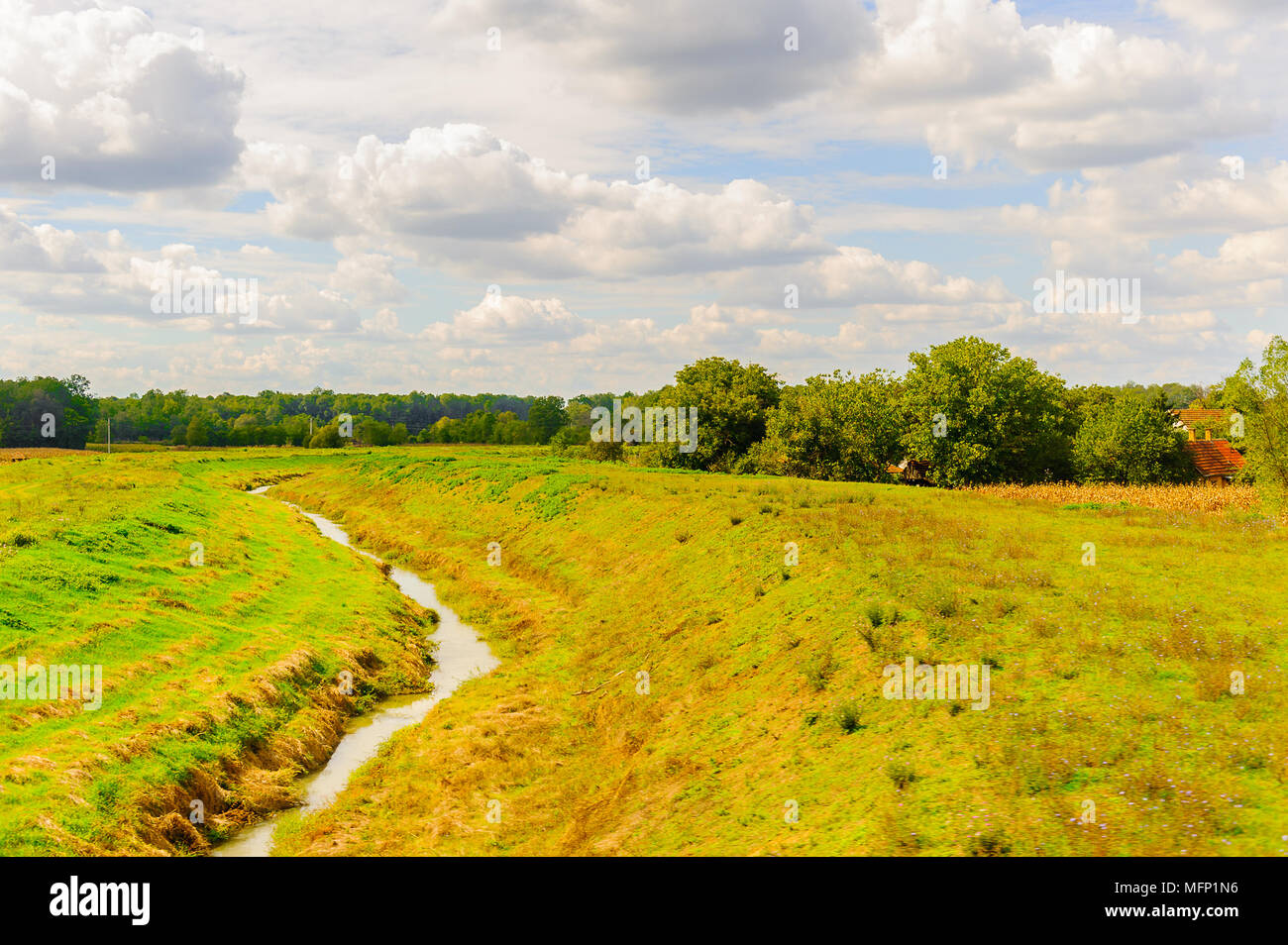 Landscape of the Serbian village Stock Photo - Alamy