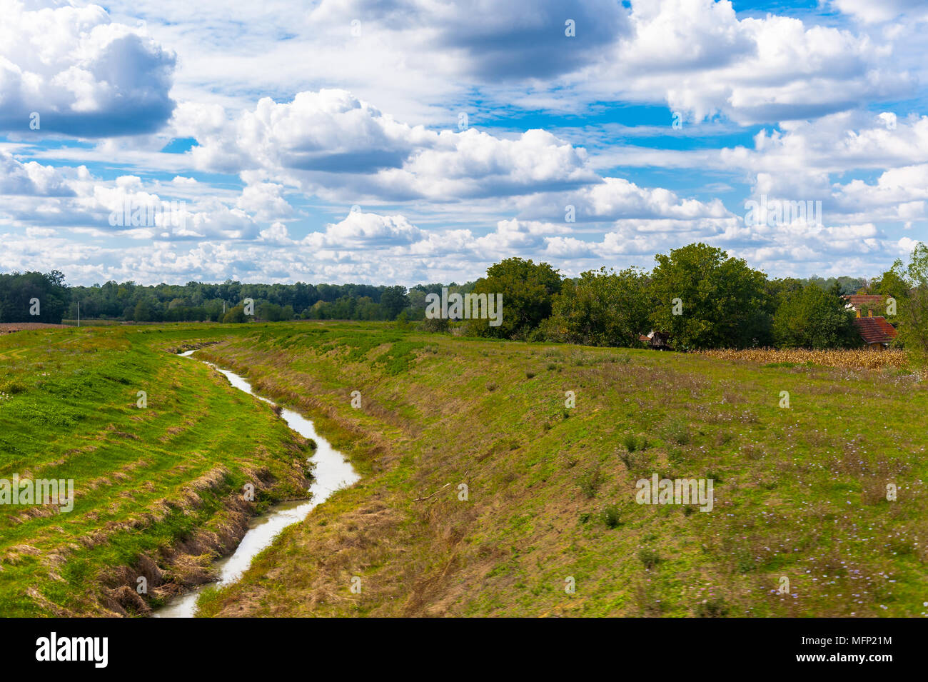 Landscape of the Serbian village Stock Photo - Alamy