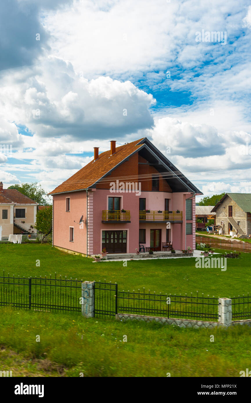 Farm houses a Serbian village Stock Photo - Alamy