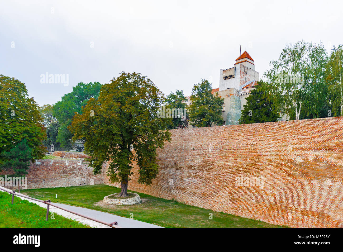 Wall around the Belgrade Fortress (Stari Grad). Belgrade Fortress ...