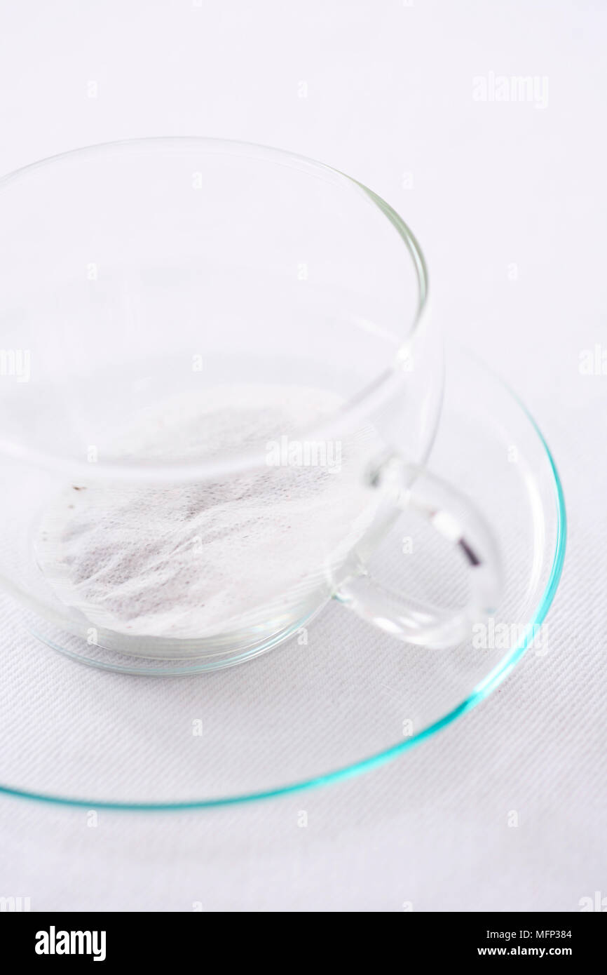 Glass cup and saucer Ref: CRB417 10022 095 Compulsory Credit: Rebecca ...