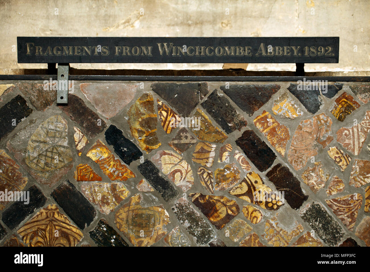 Floor tile fragments from Winchombe Abbey 1892 Stock Photo - Alamy
