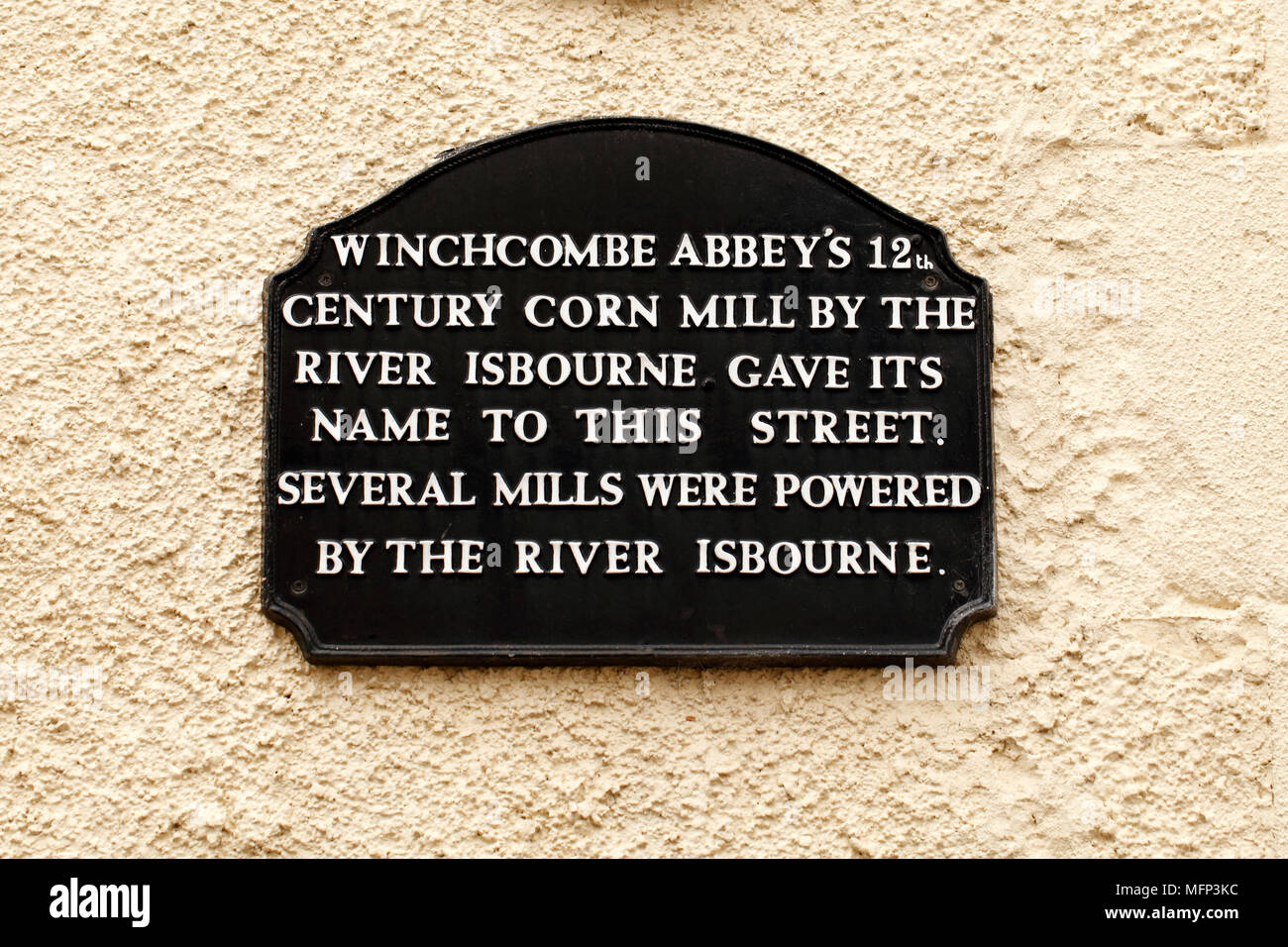 Winchcombe abbey sign Stock Photo - Alamy