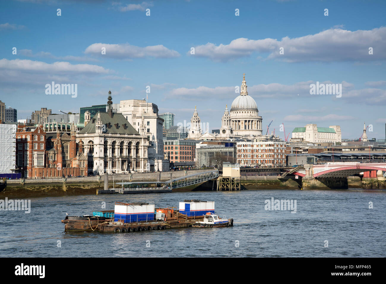 Beautiful London city skyline landscape on blue sky Summer day Stock ...