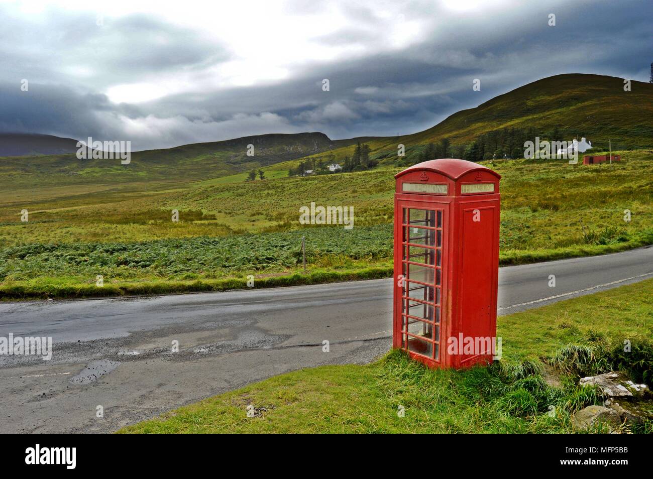 Rural telephone box roadside Isle of Skye Stock Photo - Alamy