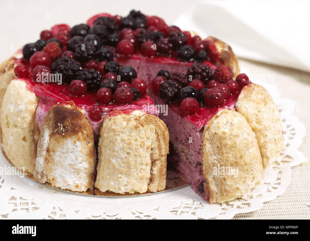 Red Fruits Charlotte Stock Photo - Alamy