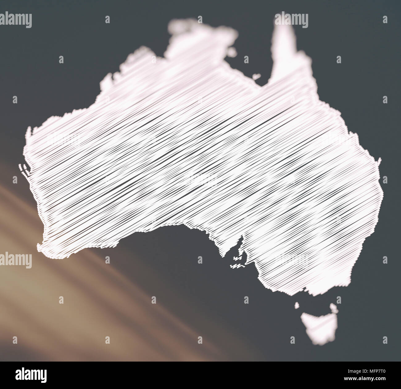 Creative blurred scribble map illustration of Australia Stock Photo - Alamy