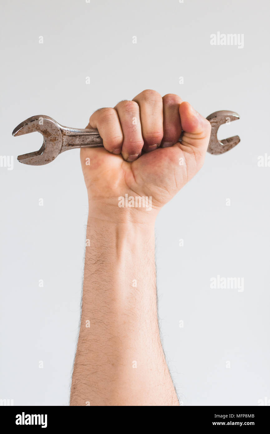 hand holding a Wrench Stock Photo - Alamy