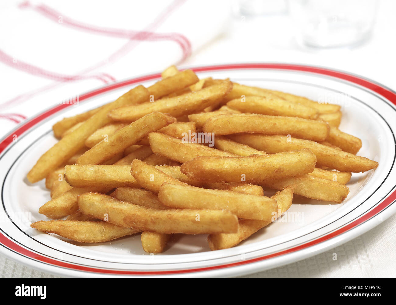 Plate with French Fries Stock Photo - Alamy