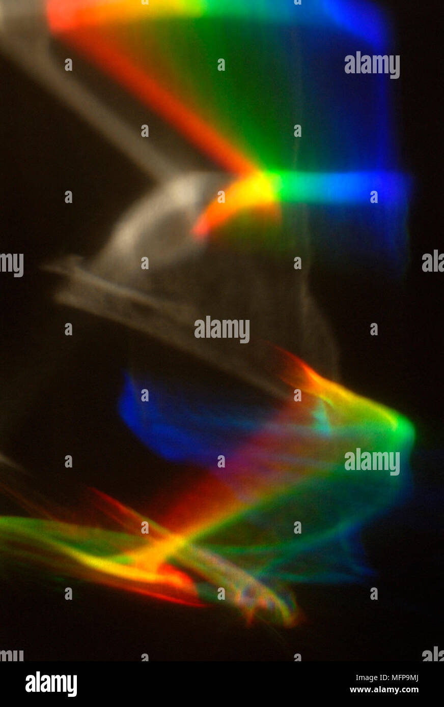 Spectrum abstract effect caused by natural sunlight reflected on to a ...