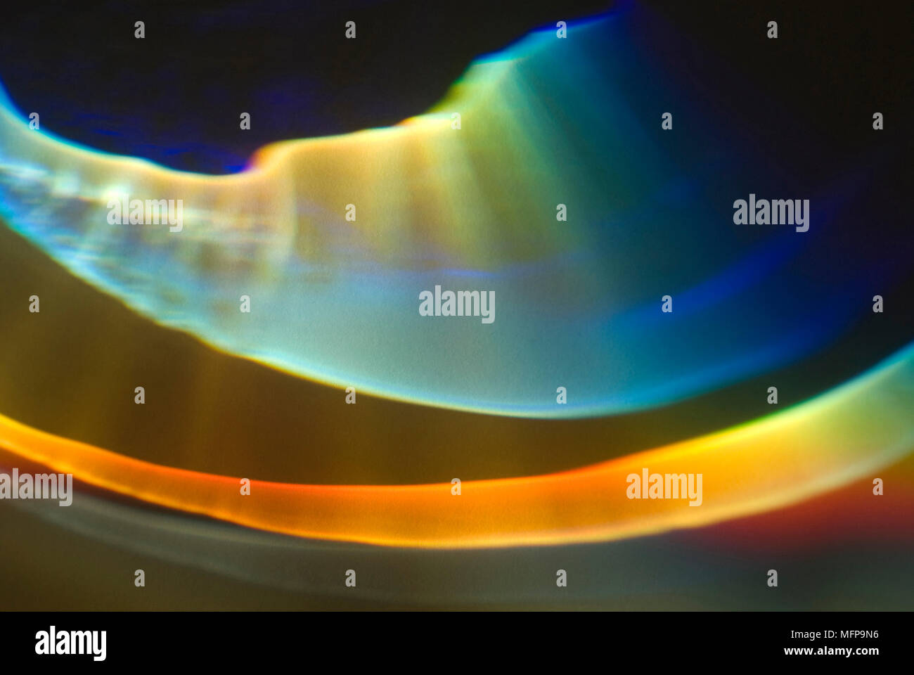 Spectrum abstract effect caused by natural sunlight reflected on to a ...