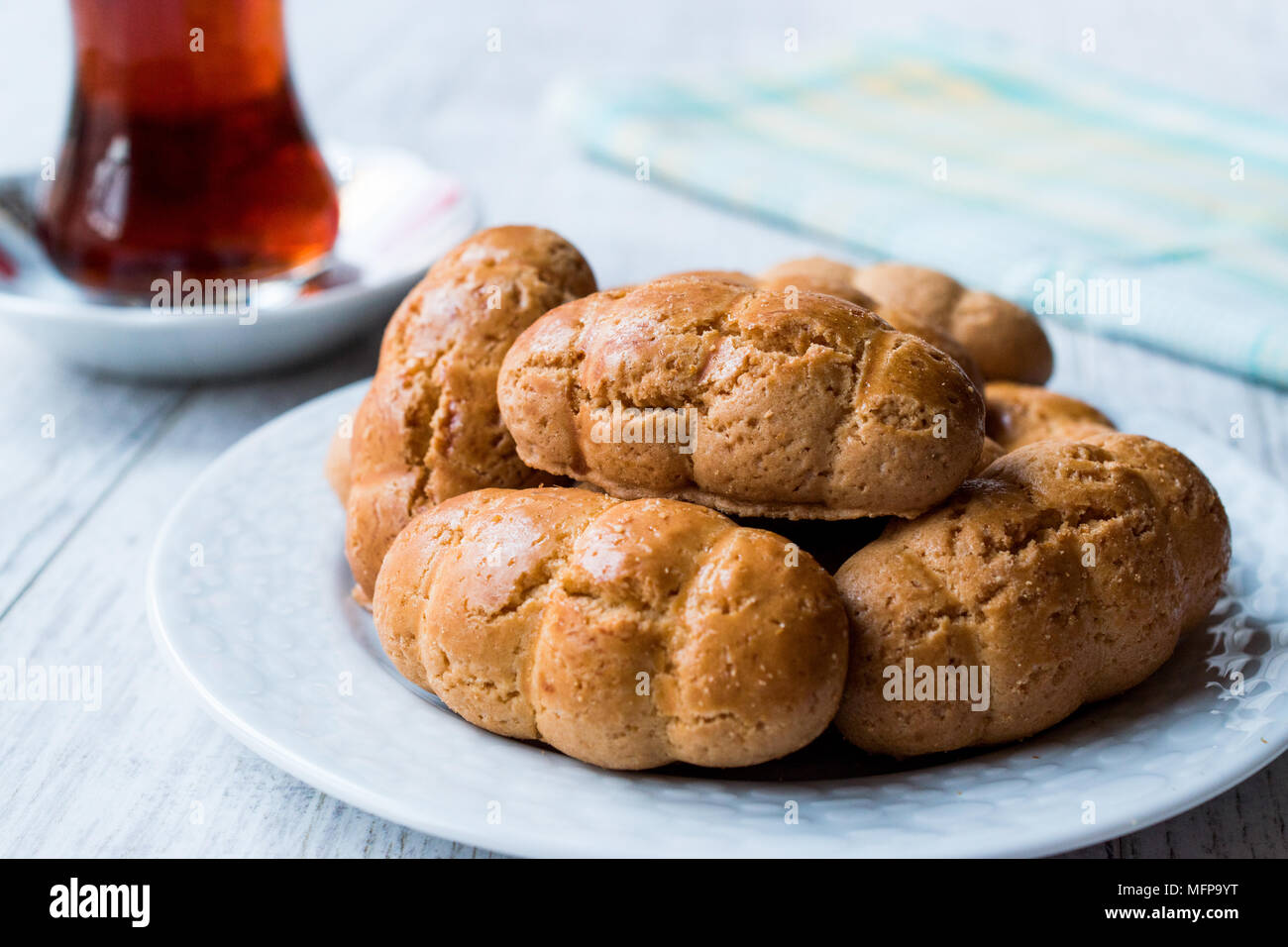 Turkish Tea Cookie / Kirecburnu Kurabiye. Traditional Food Stock Photo ...