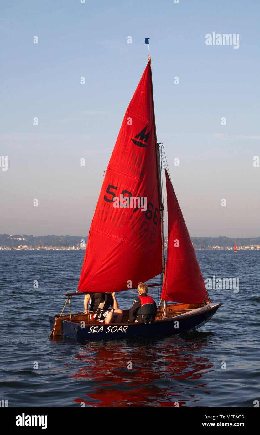 Sea Soar boat sailing around Poole harbour in summer, England Stock ...