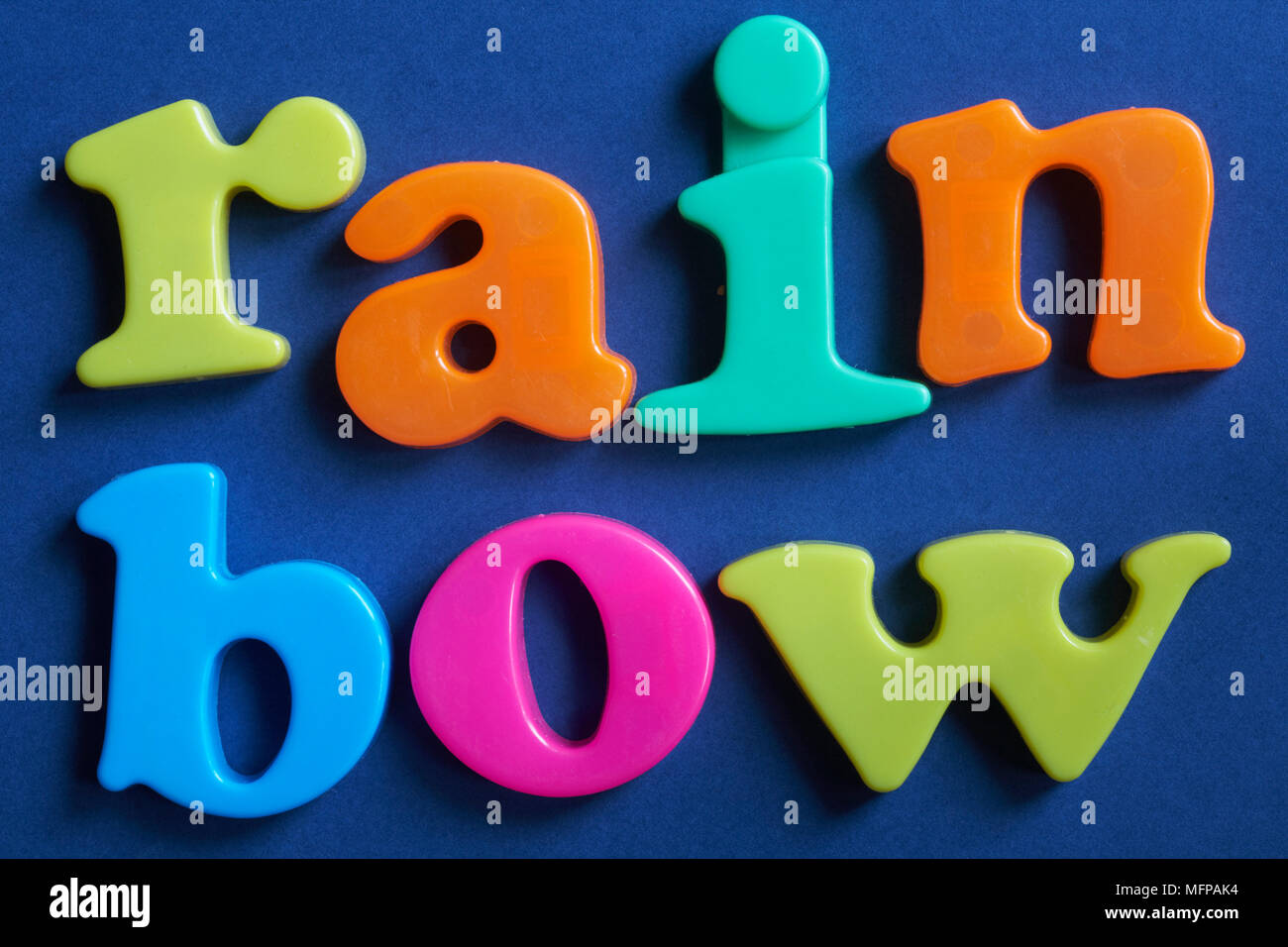Rainbow letters hi-res stock photography and images - Alamy