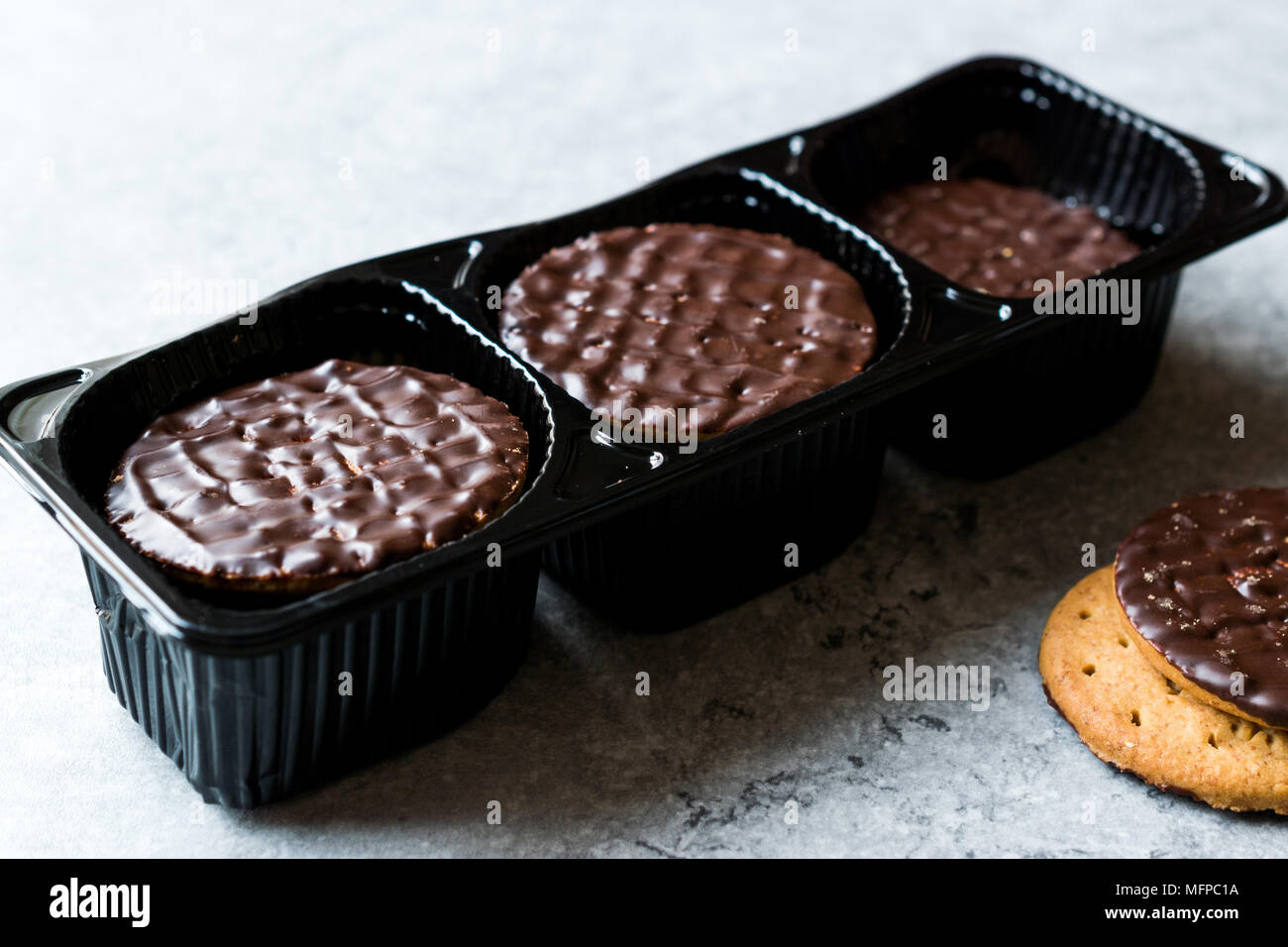 Chocolate Covered Round Jaffa Cookies in Plastic Box / Container ...