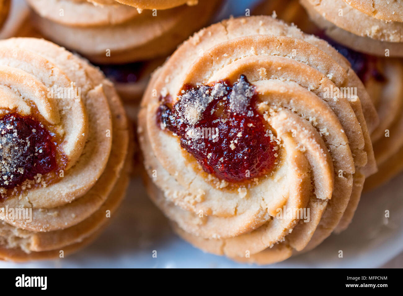 Jammie Dodgers Biscuits / Cookies Filled with Jam. Traditional Bakery ...