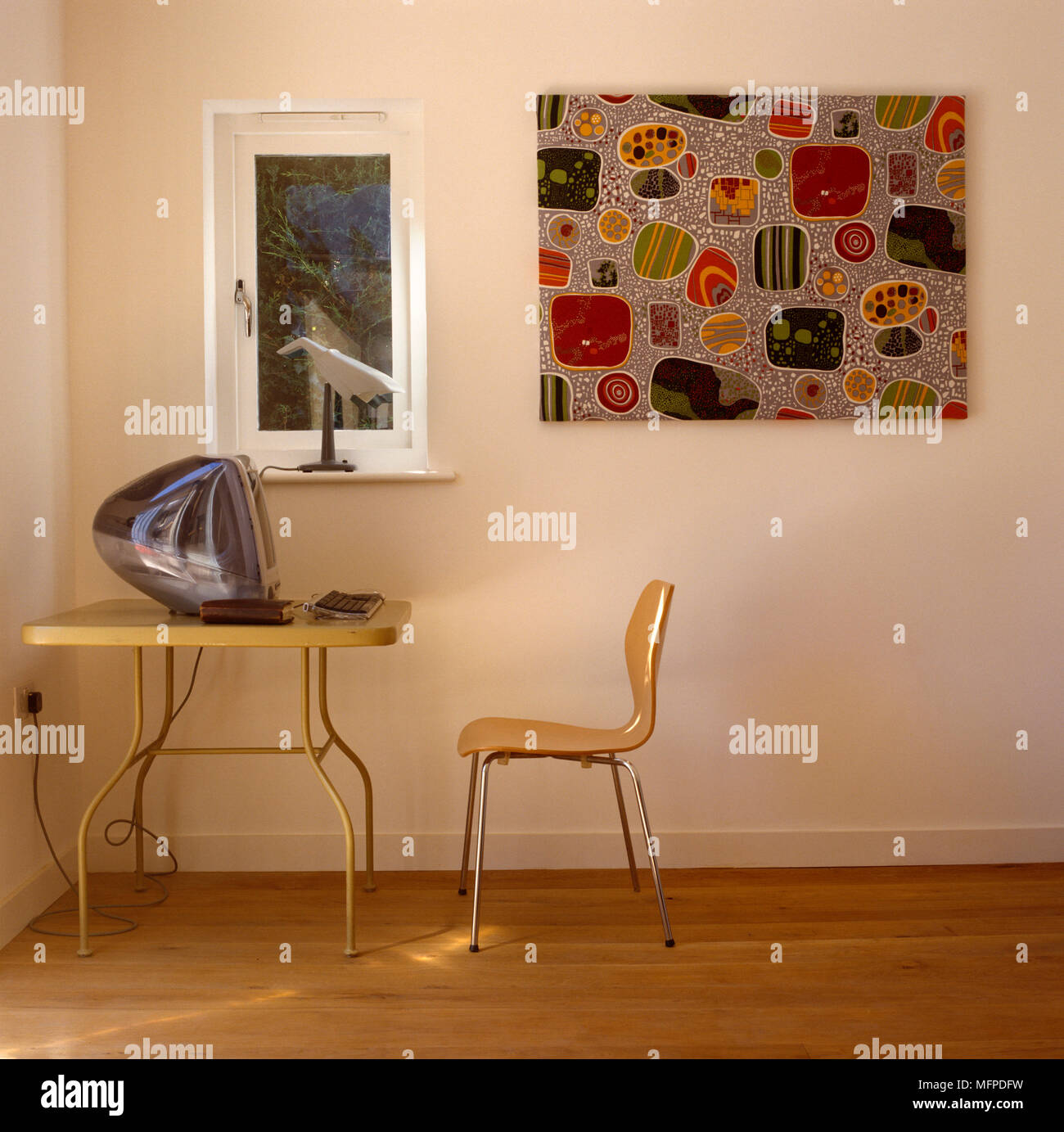 Work space with a computer on a desk Stock Photo - Alamy