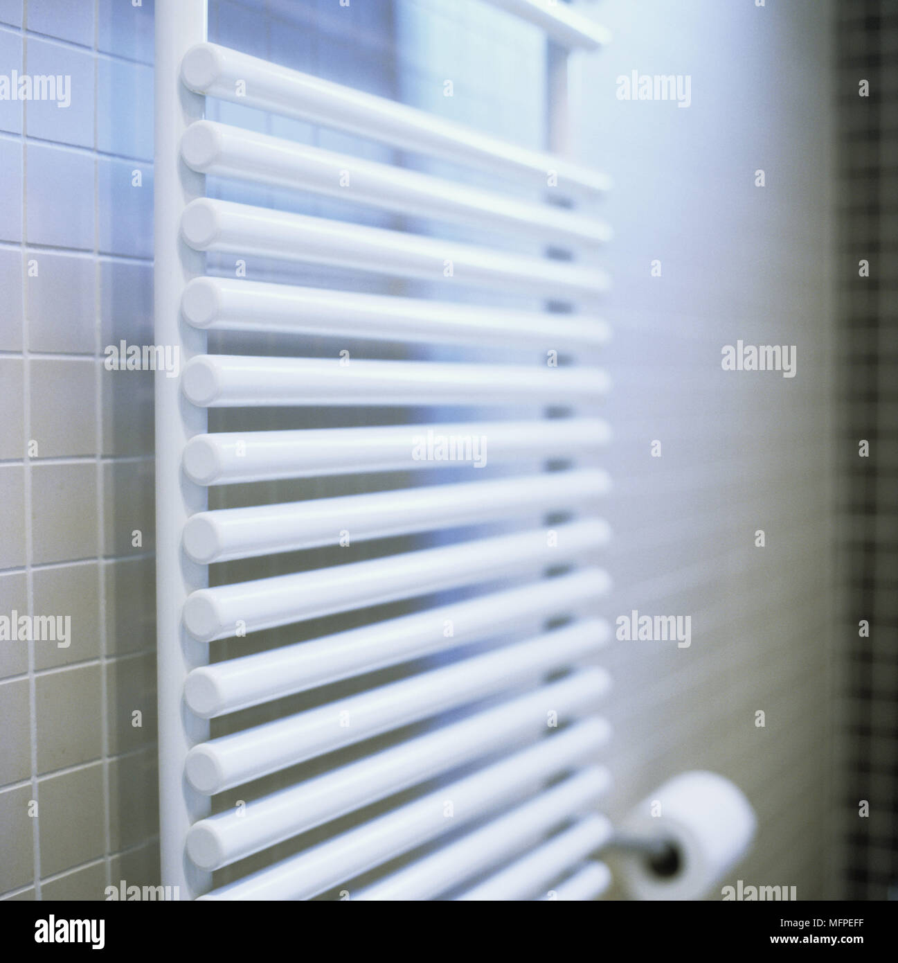 Modern bathroom detail of a radiator Stock Photo - Alamy