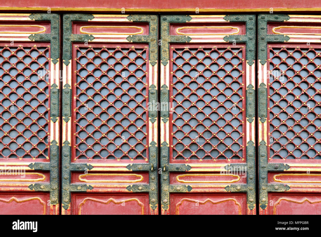 Beautiful old traditional red chinese windows background Stock Photo ...