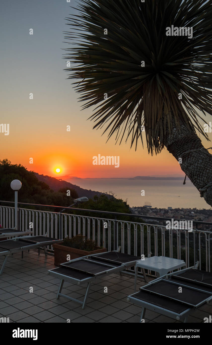 Romantic sunset in the Gulf of Naples. Sorrento. Italy Stock Photo - Alamy
