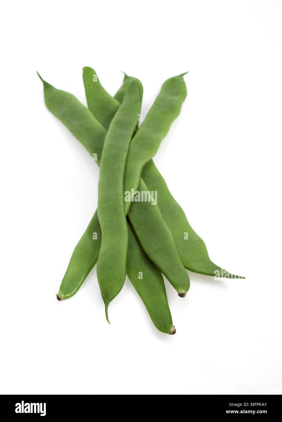 French Beans called Coco Plat, phaseolus vulgaris, Beans against White ...