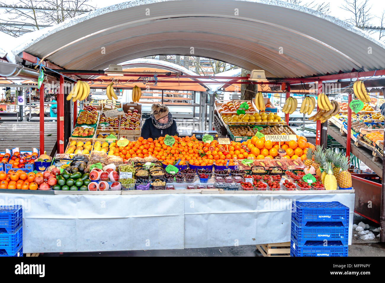Market street stall vector hi-res stock photography and images - Alamy