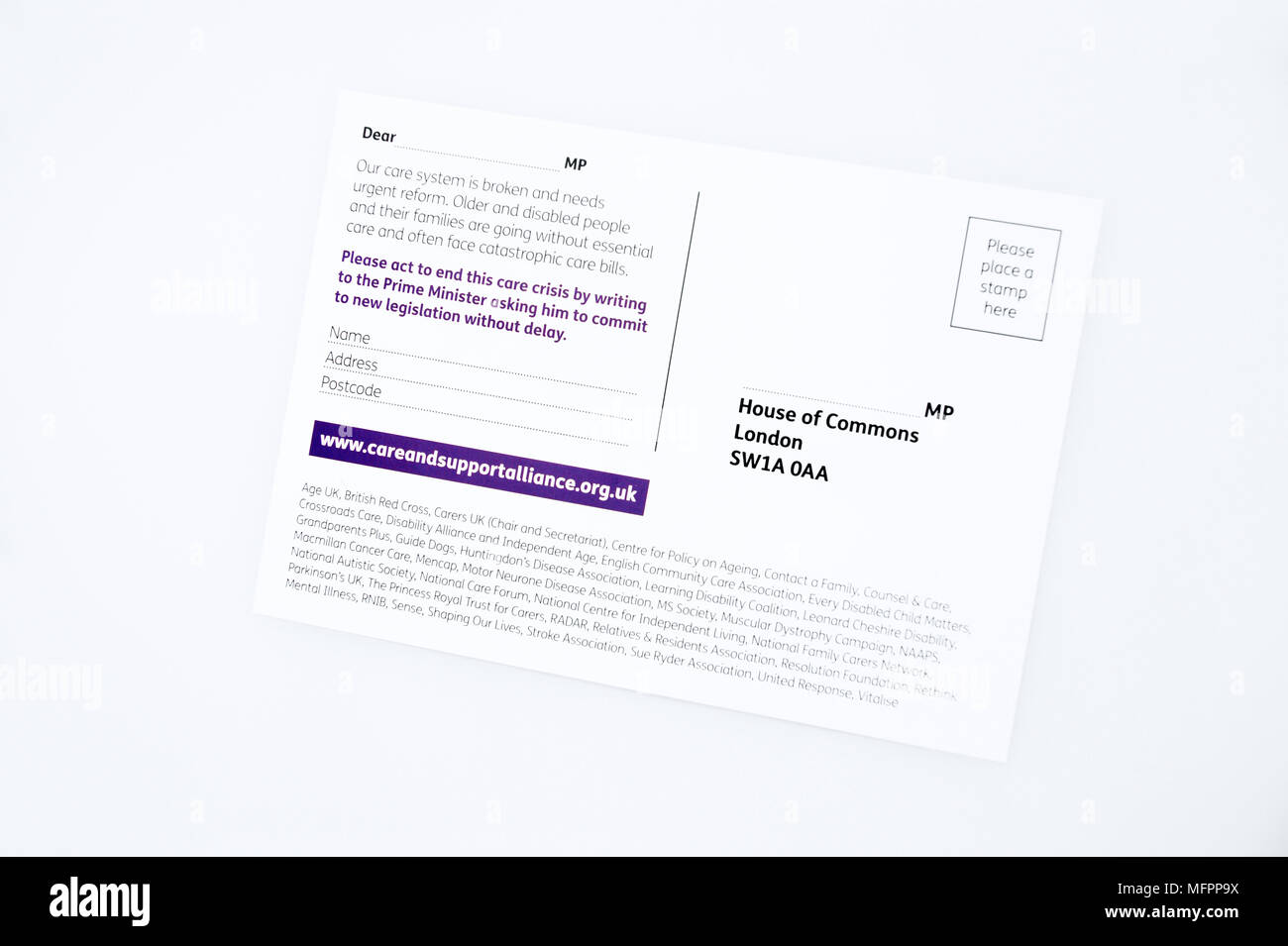 Form for writing to MP to campaign for a better system & rights for ...