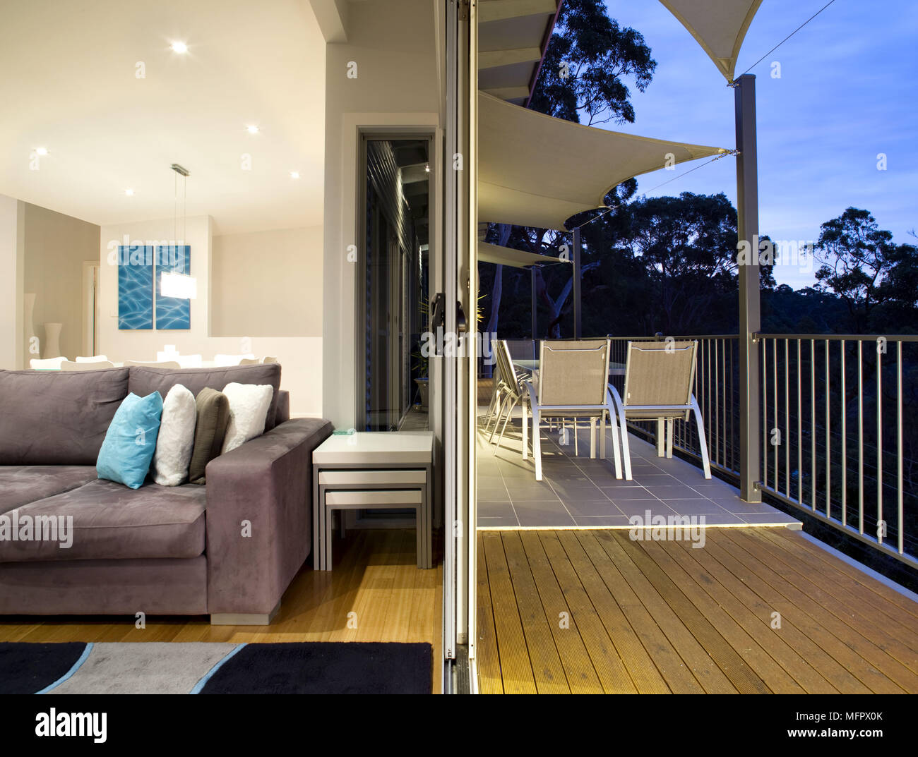 Contemporary balcony night hi-res stock photography and images - Alamy