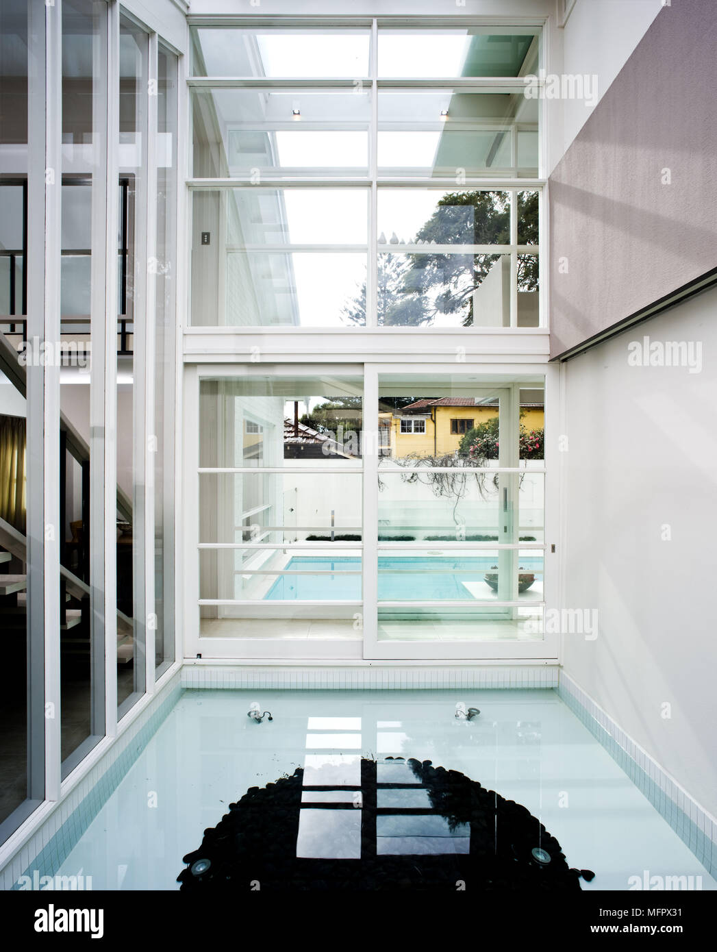 Interior pool in modern house Stock Photo - Alamy