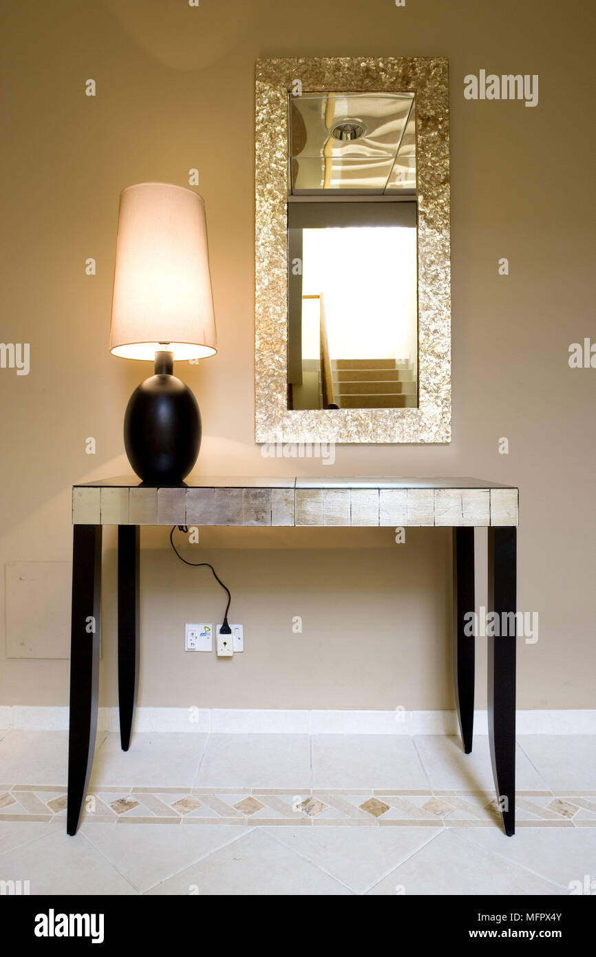 Silver side table and mirror hi-res stock photography and images - Alamy