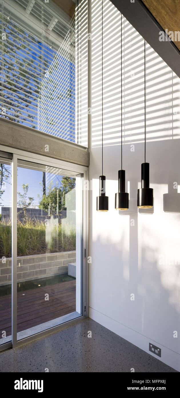 Pendant lights in corner of room Stock Photo - Alamy