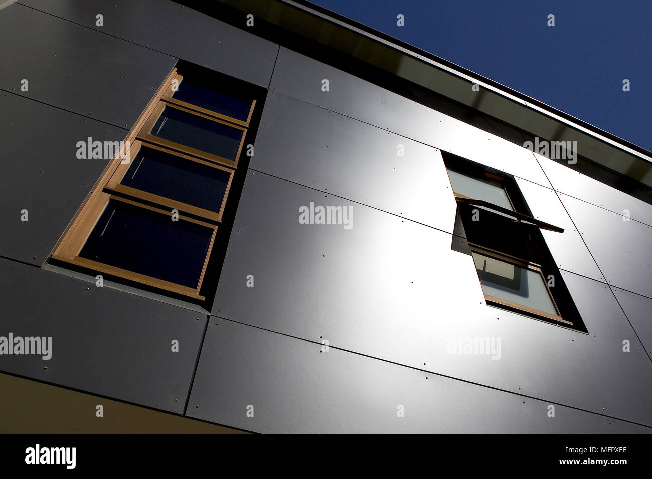 View from below of modern house Stock Photo - Alamy