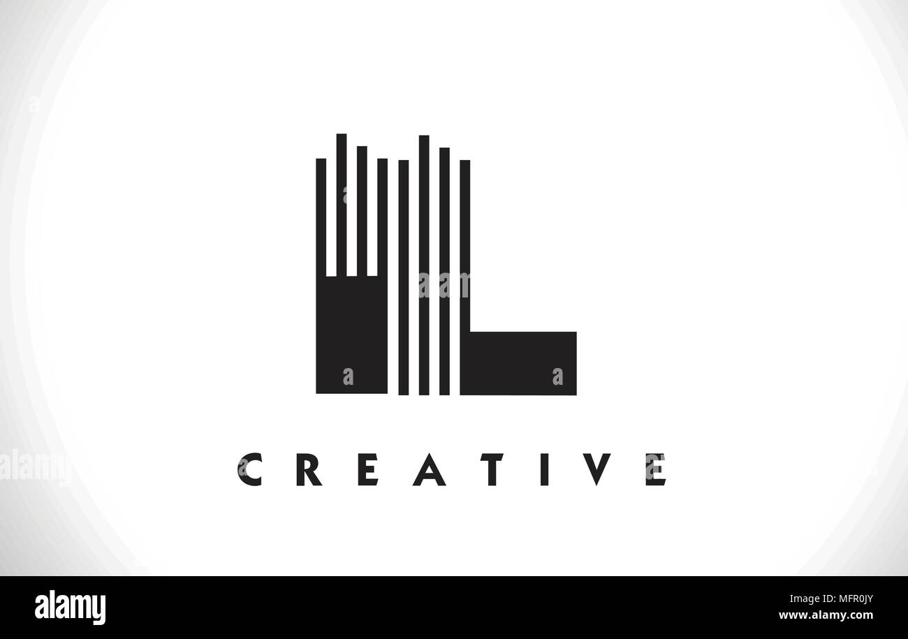 IL Letter Logo With Black Lines Design. Line Letter Symbol Vector ...
