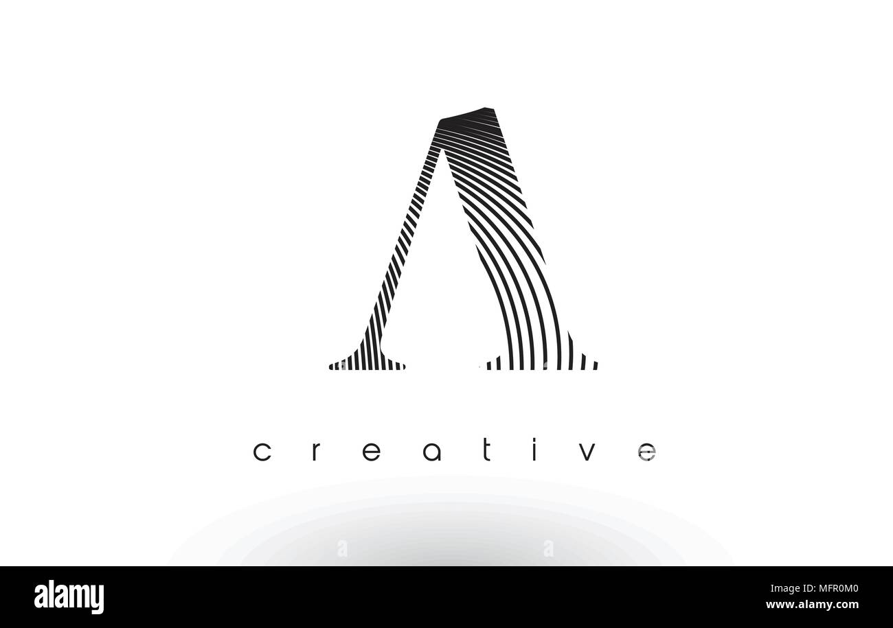 A Logo Design With Multiple Lines. Artistic Elegant Black and White ...