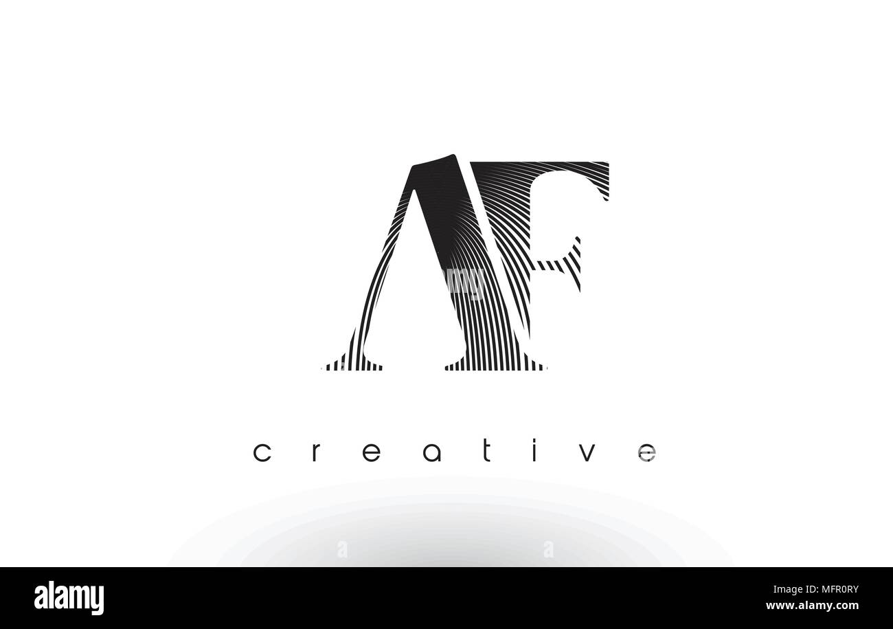 AF Logo Design With Multiple Lines. Artistic Elegant Black and White ...