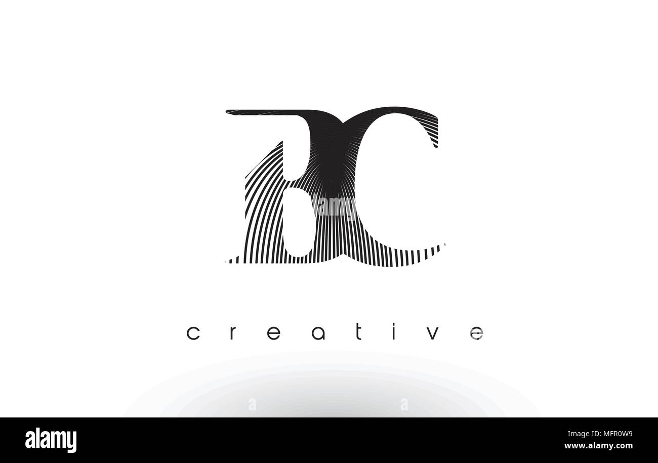 BC Logo Design With Multiple Lines. Artistic Elegant Black and White ...