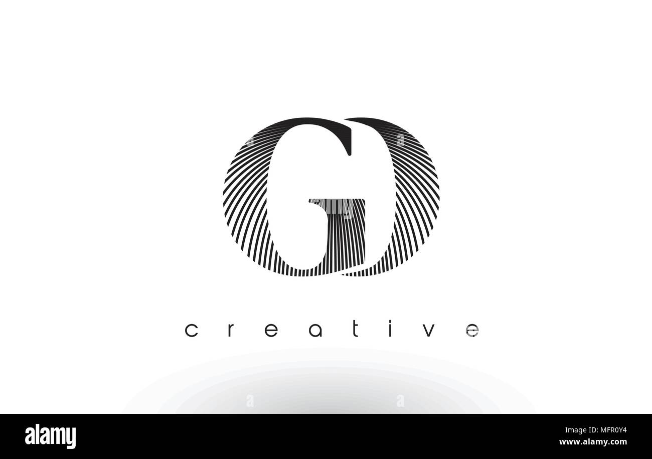 GO Logo Design With Multiple Lines. Artistic Elegant Black and White ...