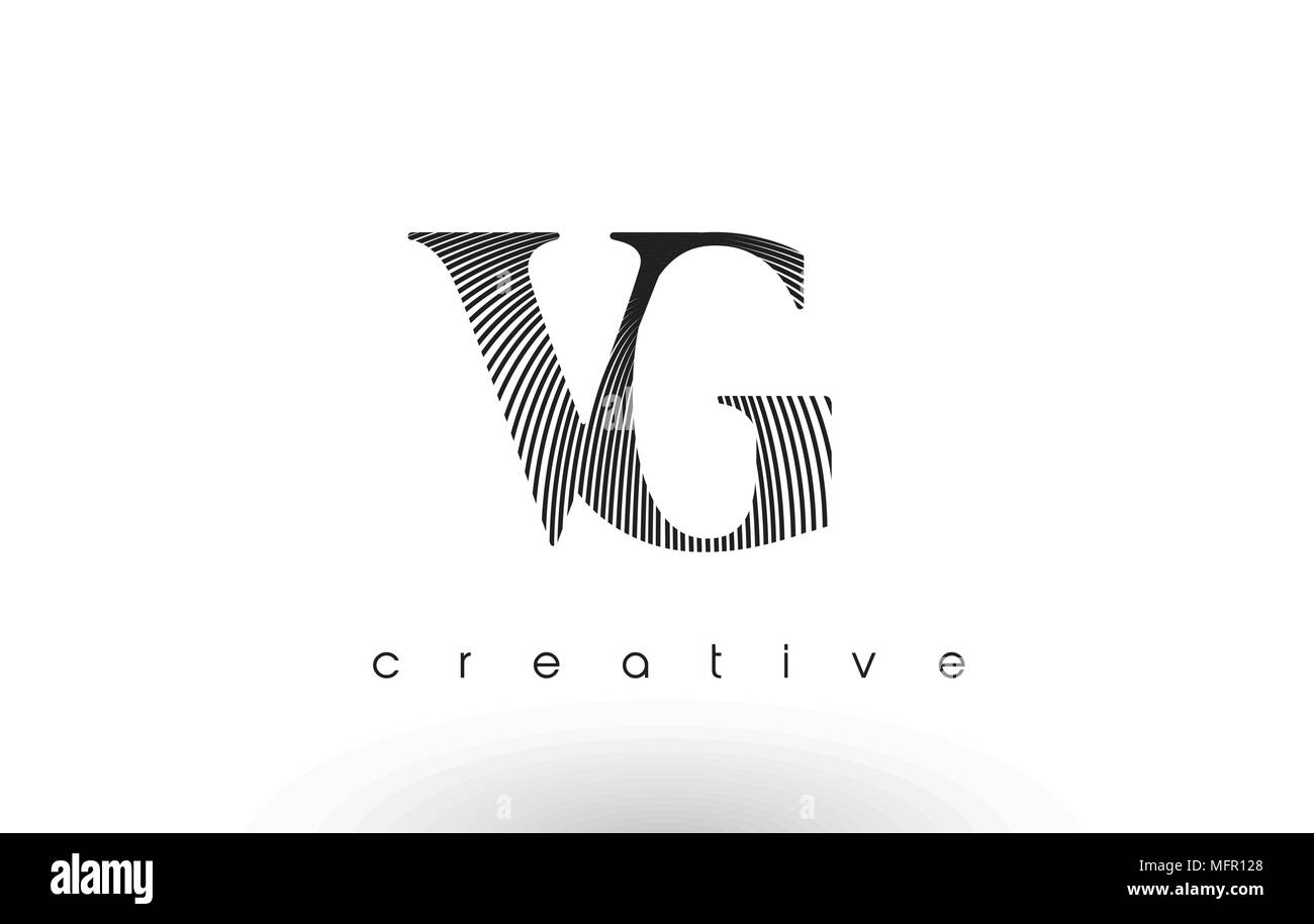 VG Logo Design With Multiple Lines. Artistic Elegant Black and White ...