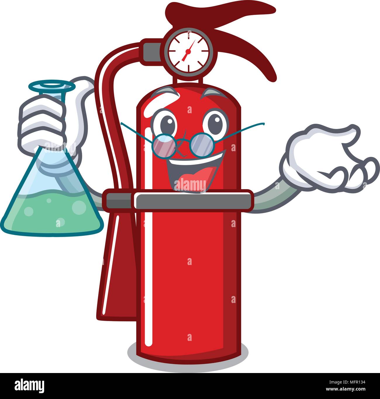 Professor fire extinguisher character cartoon Stock Vector Image & Art ...