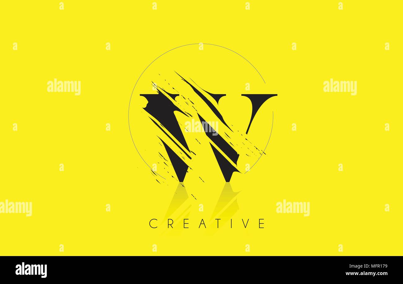 W Letter Logo with Vintage Grundge Cut Design. Destroyed Drawing ...