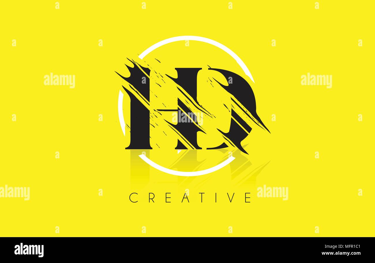 HD Letter Logo with Vintage Grundge Cut Design. Destroyed Drawing ...