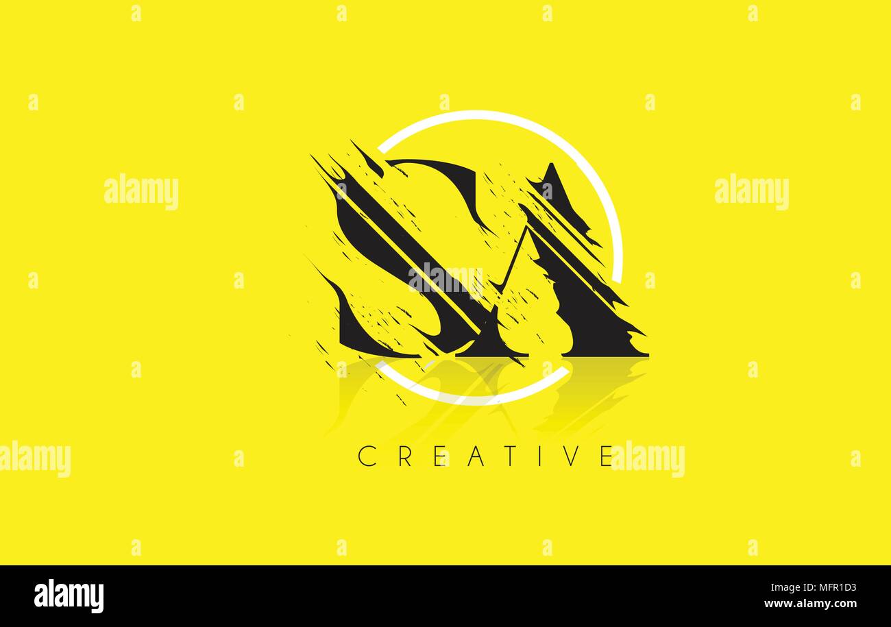 SA Letter Logo with Vintage Grundge Cut Design. Destroyed Drawing ...