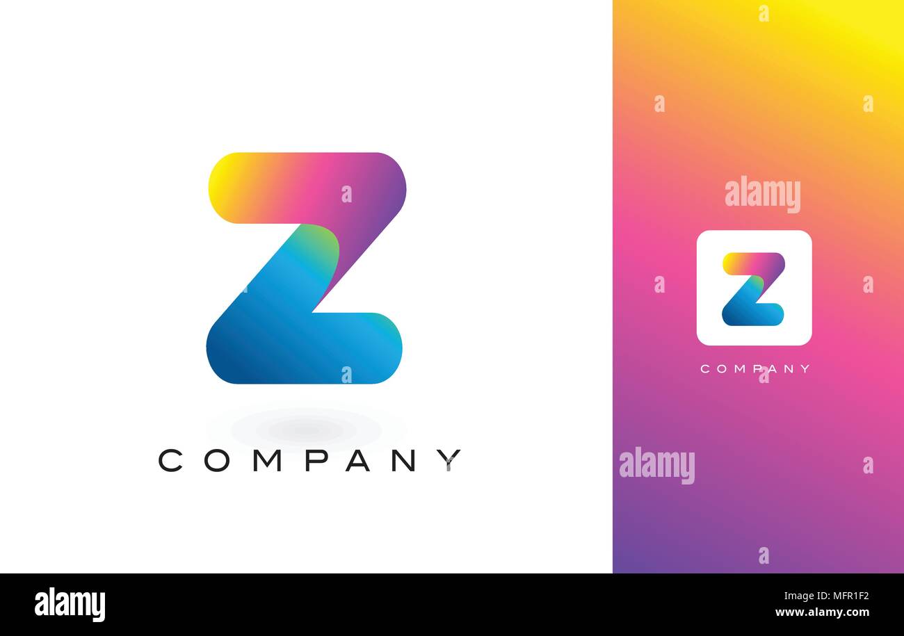 Z Logo Letter With Rainbow Vibrant Colors.Z Colorful Modern Trendy ...