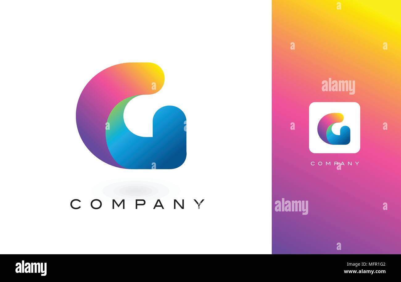 G Logo Letter With Rainbow Vibrant Colors. Colorful Modern Trendy ...