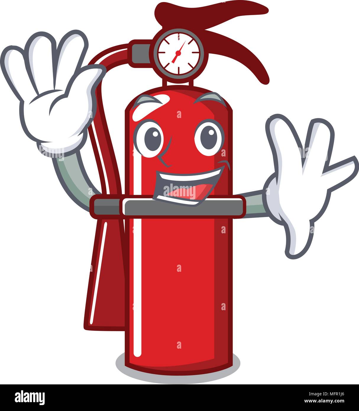 Waving fire extinguisher character cartoon Stock Vector Image & Art - Alamy