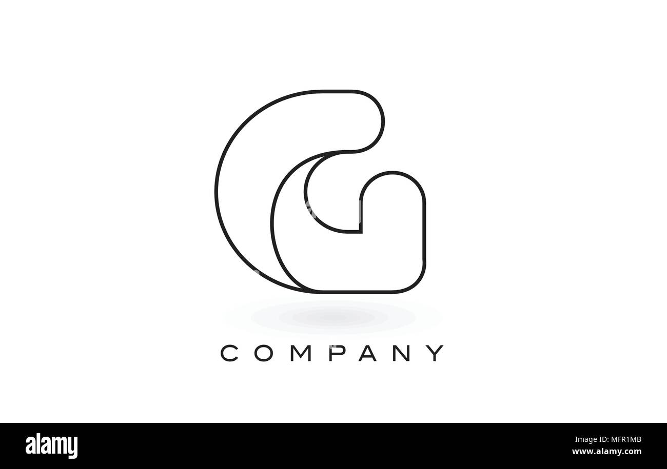 G Monogram Letter Logo With Thin Black Monogram Outline Contour. Modern ...