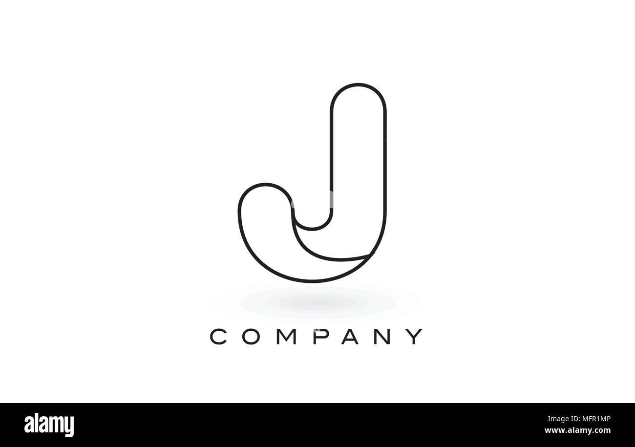 J Monogram Letter Logo With Thin Black Monogram Outline Contour. Modern ...