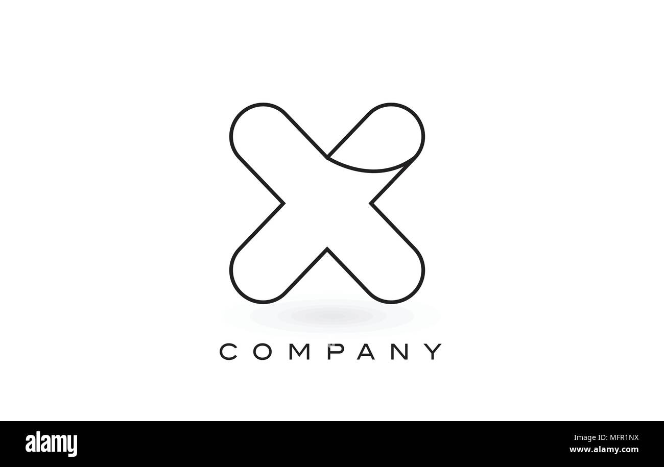 X Monogram Letter Logo With Thin Black Monogram Outline Contour. Modern ...