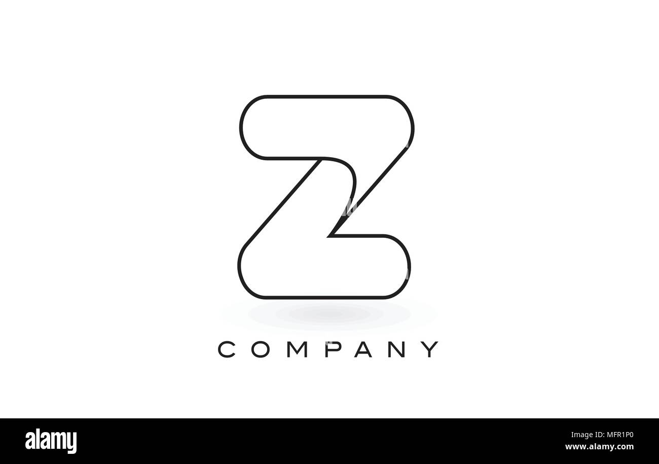 Z Monogram Letter Logo With Thin Black Monogram Outline Contour. Modern ...